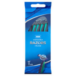 ASDA Mens 2 Blade Disposable Razors 10 Pack - UK CORNER SHOP BANGLADESH